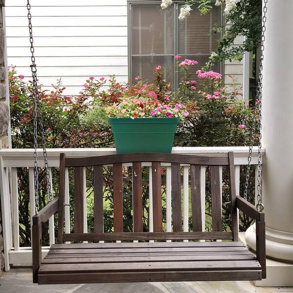 Dynamic Design Newbury 16 in. Cadmium Green Resin Deck Rail Planter NR1610CM The Home Depot