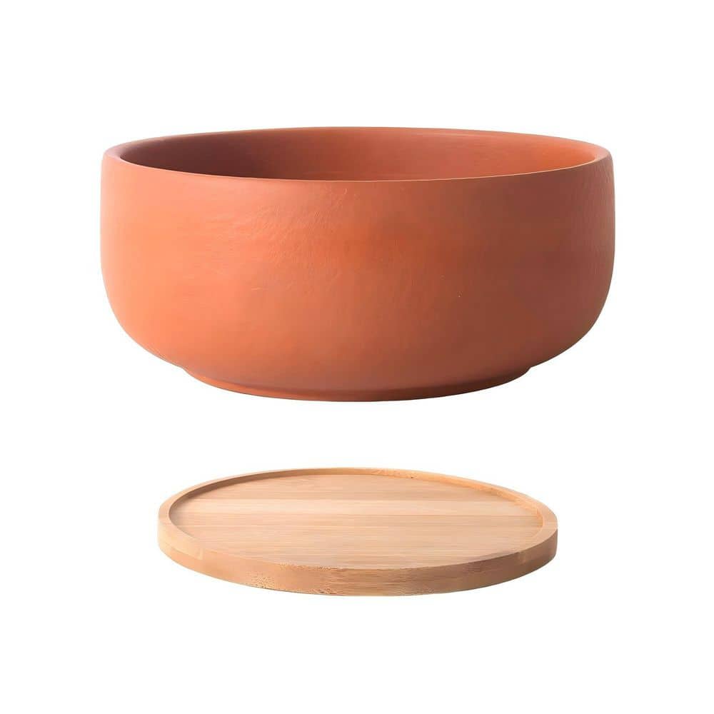 OGETFUUR 3 Qt. Terracotta Planter Pot for Succulent Pottery Round ...