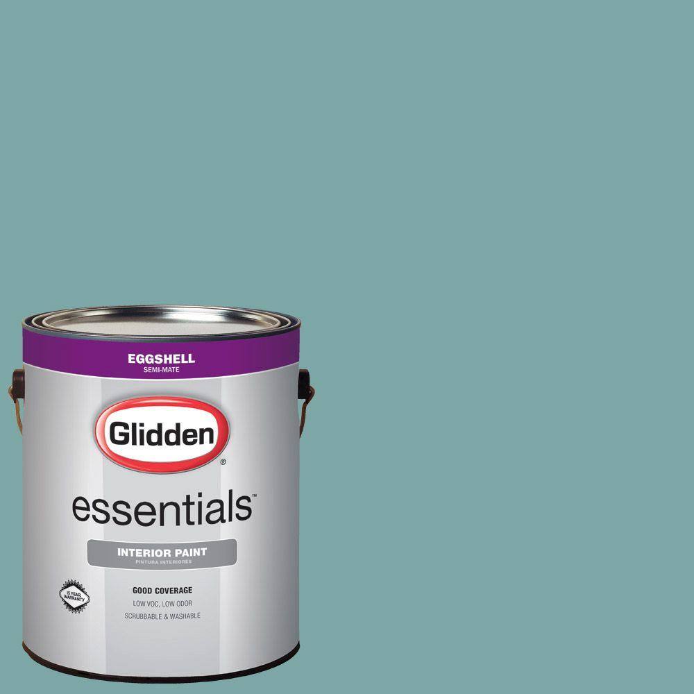 Glidden Essentials 1 gal. #HDGB25U Blue Green Sea Eggshell Interior ...
