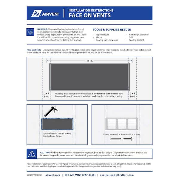 Gibraltar Building Products 16 in. x 8 in. Galvanized Steel Flat Screen ...
