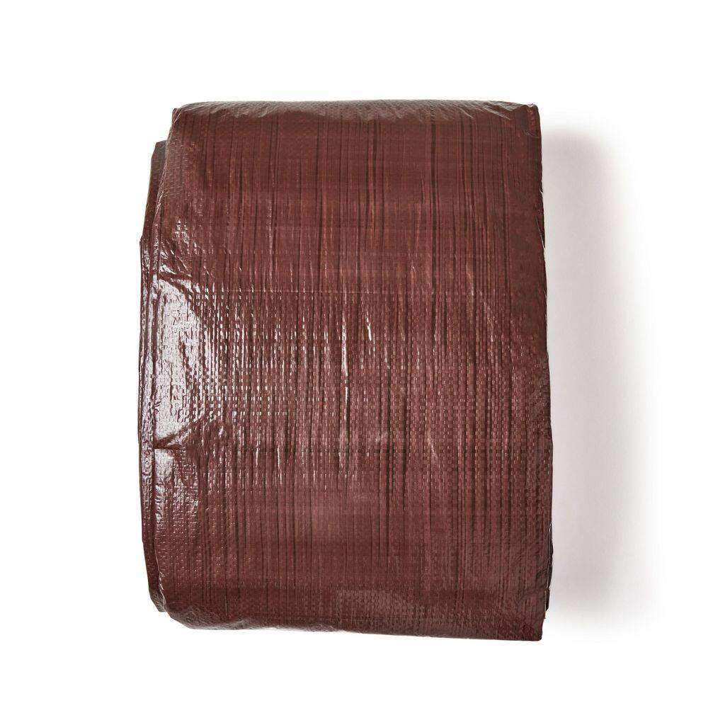 10 ft. x 12 ft. Brown/Green 6 Mil Medium Duty Poly Tarp-Reinforced Hems ...