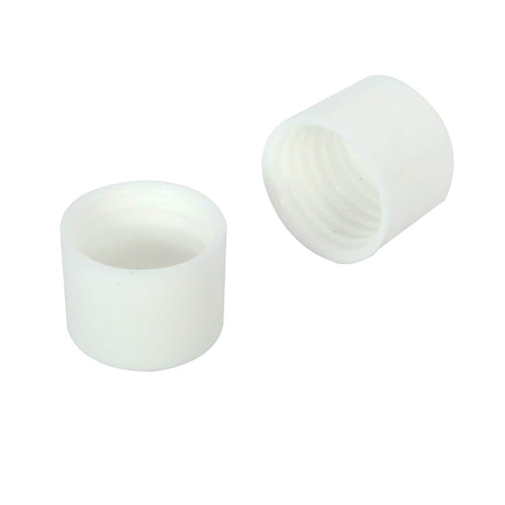 Everbilt 1-1/4 in. Long, 1-1/4 in. Width White Closet Rod End Caps(2 ...