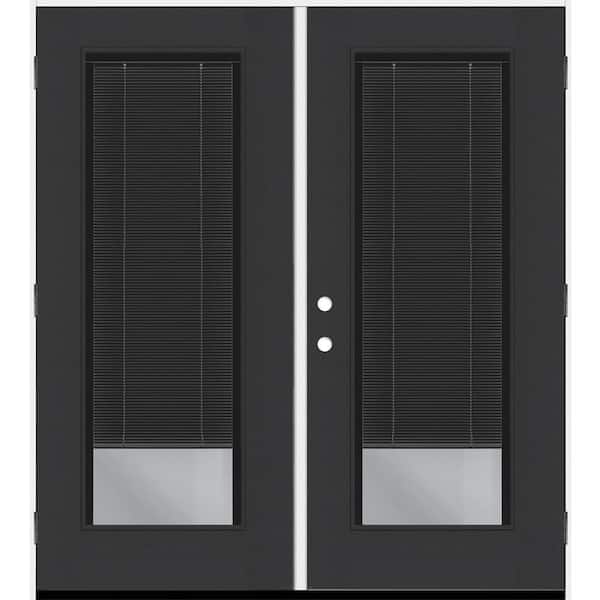 Steves & Sons Legacy 60 in. x 80 in. Full Lite Clear Glass Noir ...