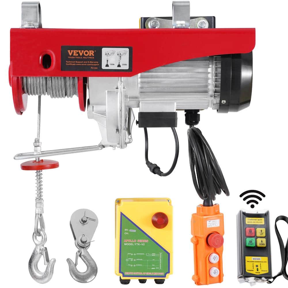VEVOR Electric Hoist, 2200 lbs. 120V Electric Winch with 328 ft ...