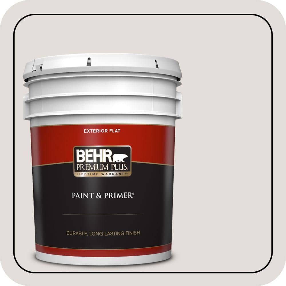 BEHR PREMIUM PLUS 5 gal. #BWC-21 Poetic Light Flat Exterior Paint ...