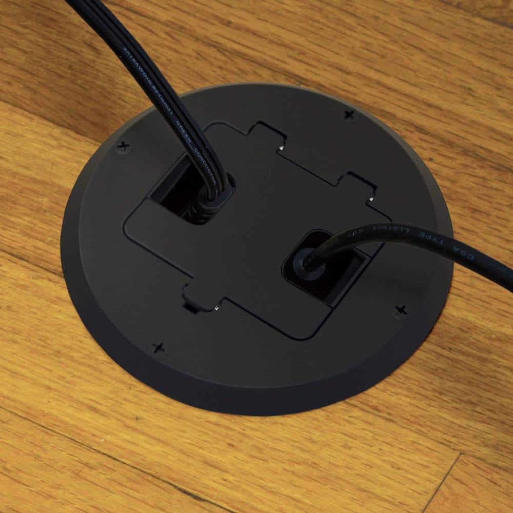 Buy Black 1-Gang Floor Box Kit with Recessed Duplex 15A TR Device and ...