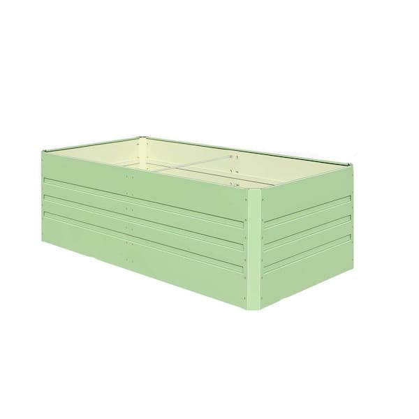 Sudzendf 8 x 4 x 2 ft. Steel Extra Large Capacity Green Raised Garden ...