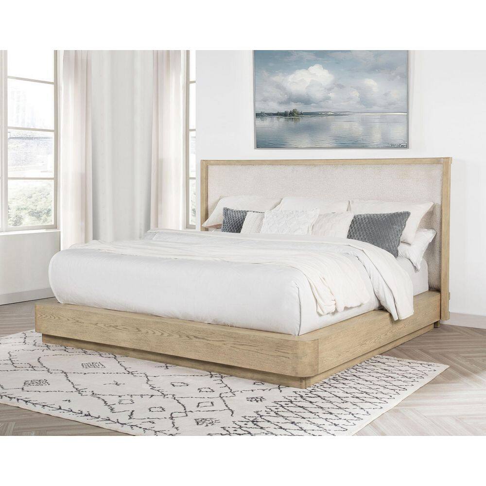 Coaster Kailani Beige Oak Wood Frame Queen Platform Bed with ...
