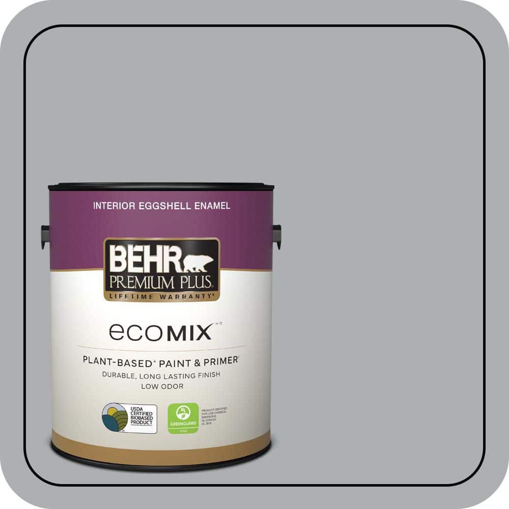 BEHR PREMIUM PLUS 1 gal. #N500-3 Tin Foil Eggshell Enamel EcoMix Plant ...
