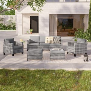 JOYESERY 5-Piece Outdoor Patio Conversation Set Widened Back and Arm ...