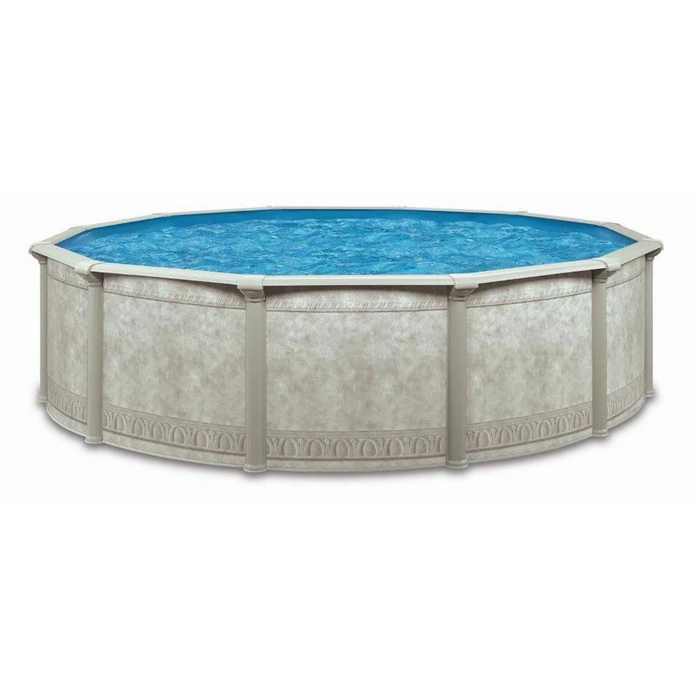 Trevi Aquarian Pools Khaki Venetian Round 21 ft. x 52 in. Outdoor Hard ...