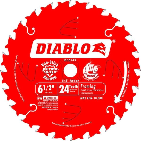 DIABLO 6-1/2 in. x 24-Teeth Framing Saw Blade (2-Pack) D0624P - The ...