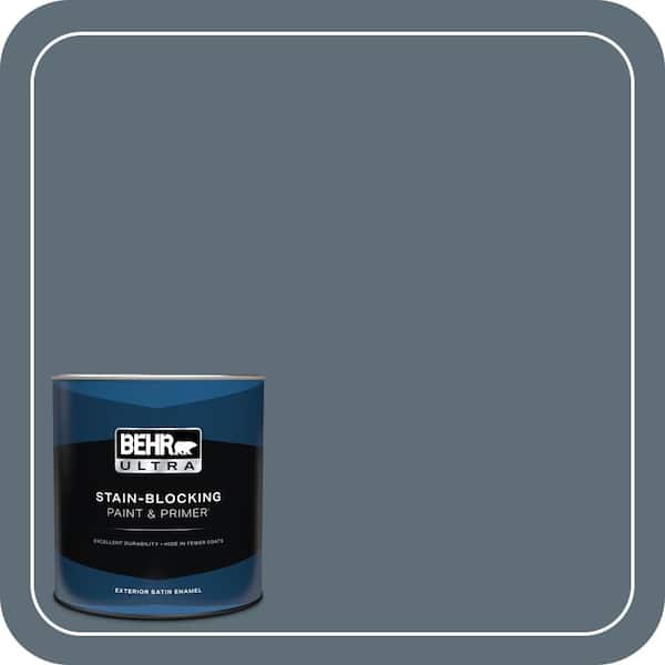 BEHR ULTRA 1 qt. #N480-6 NYPD Satin Enamel Exterior Paint & Primer ...