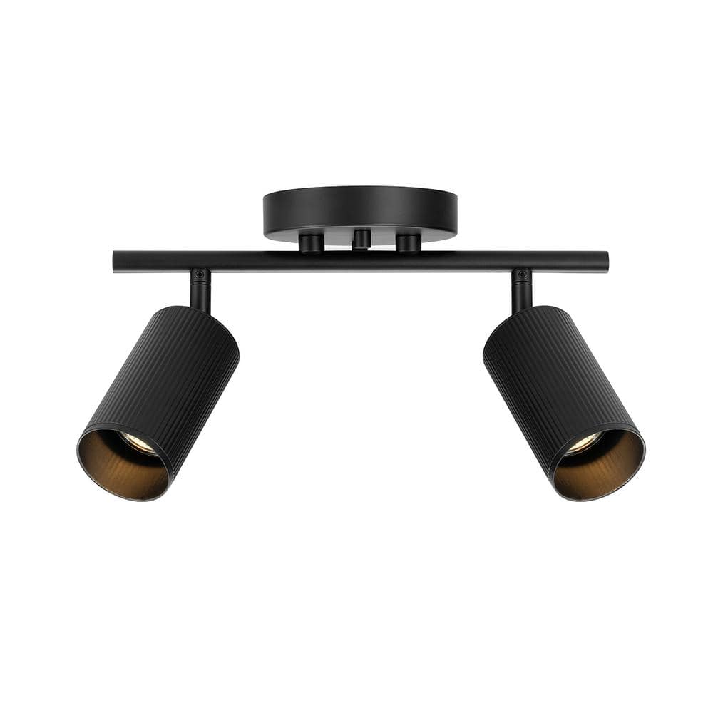 Globe Electric 2 ft. 2-Light Matte Black Hard Wired Track Lighting Kit ...