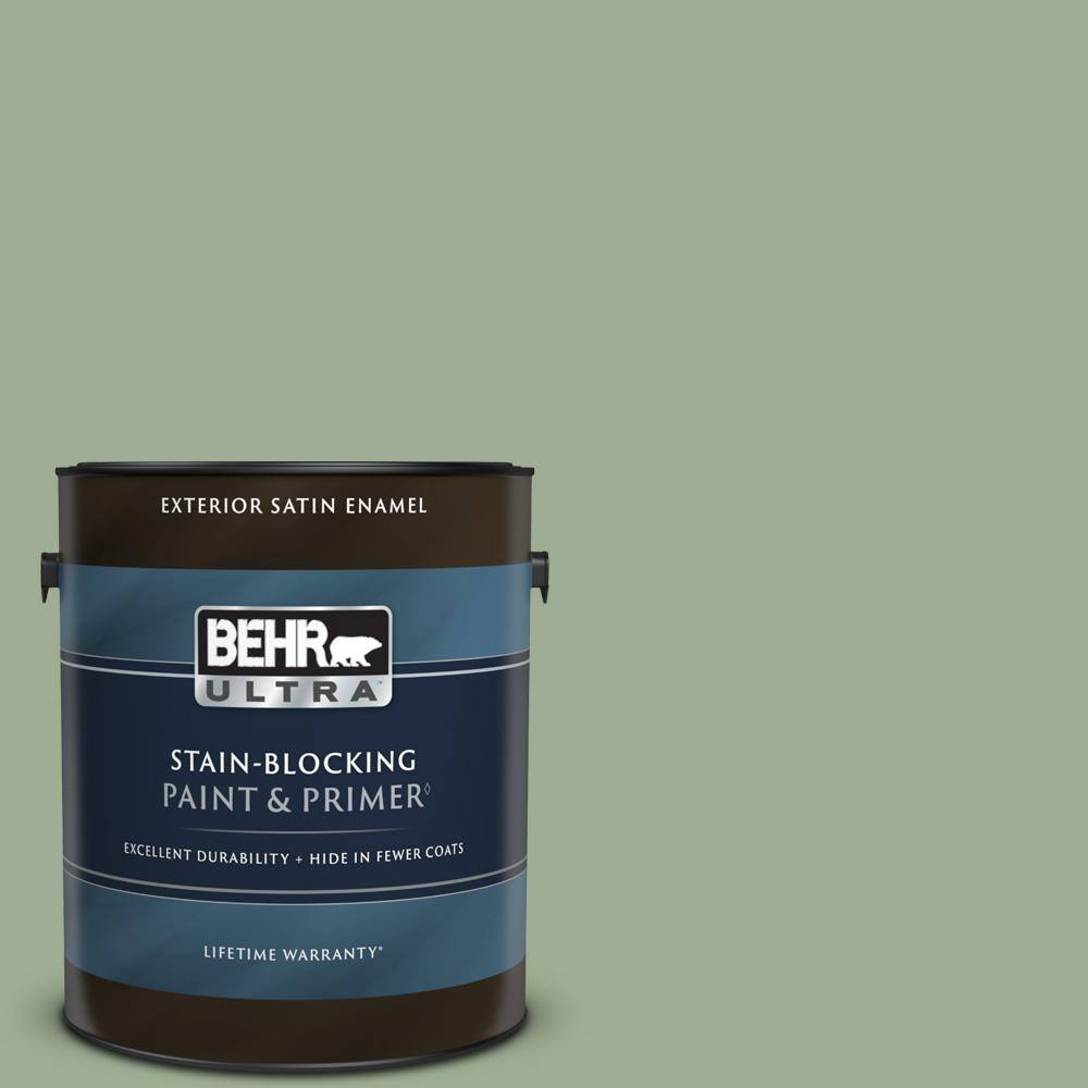 BEHR ULTRA 1 gal. #S390-4 Roof Top Garden Satin Enamel Exterior Paint ...
