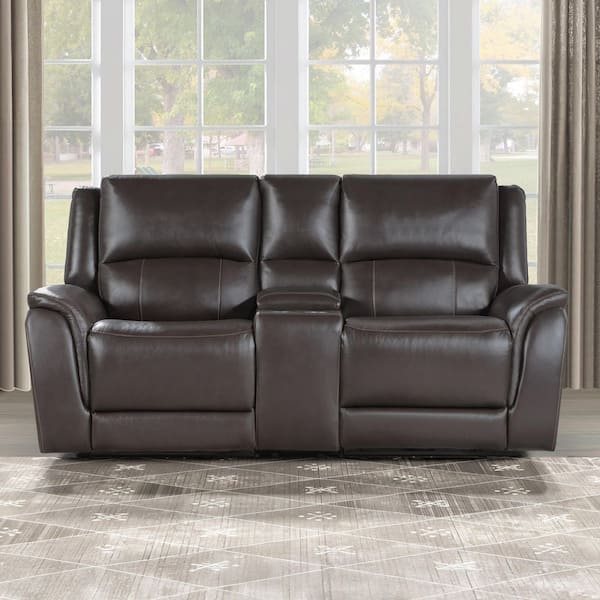 Steve Silver Alexandria 80 in. Power Leather Reclining Loveseat with ...