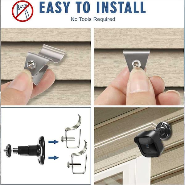 Adrinfly 10 Pack Outdoor Camera Mount Vinyl Siding Clips Hooks, No-Hole ...
