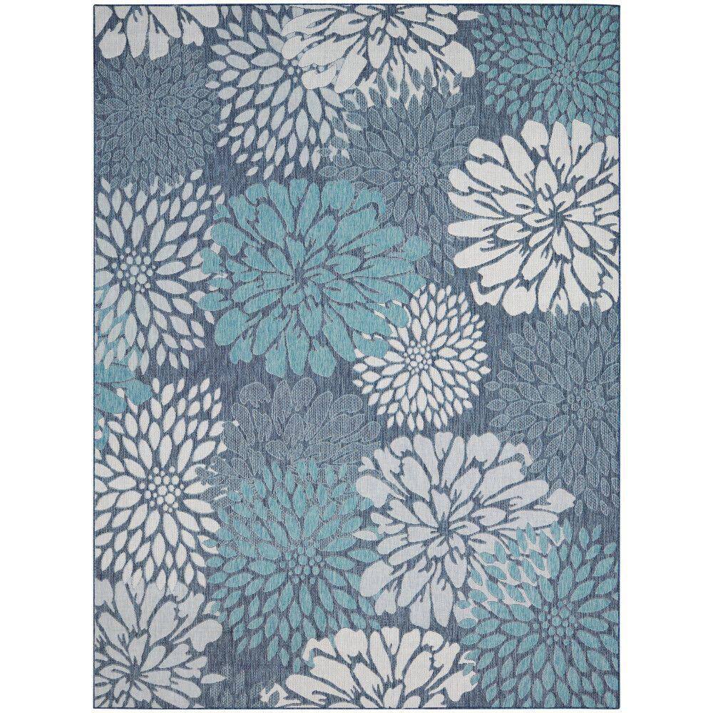 Nourison Garden Oasis Navy 8 ft. x 10 ft. Nature-inspired Contemporary ...