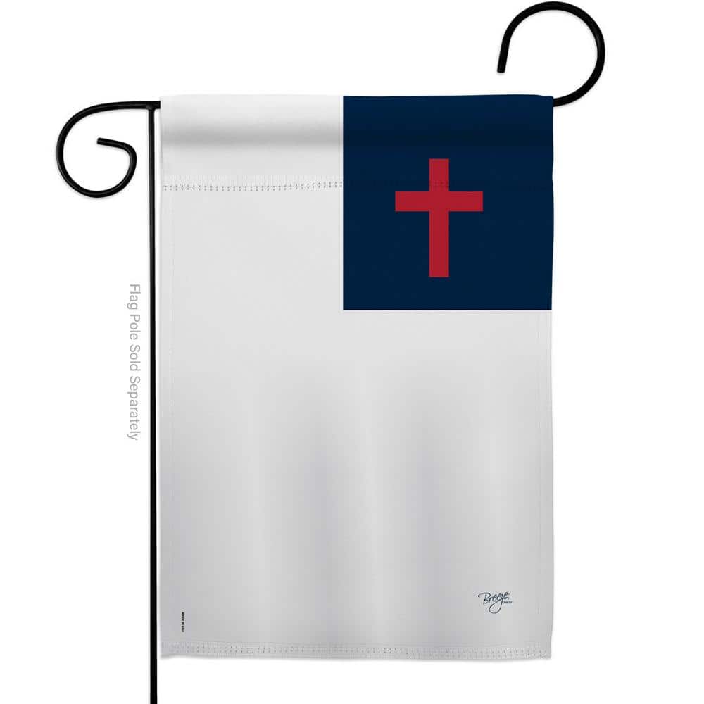 Breeze Decor 13 in. x 18.5 in. Garden Flag 2-Sided Religious Decorative ...