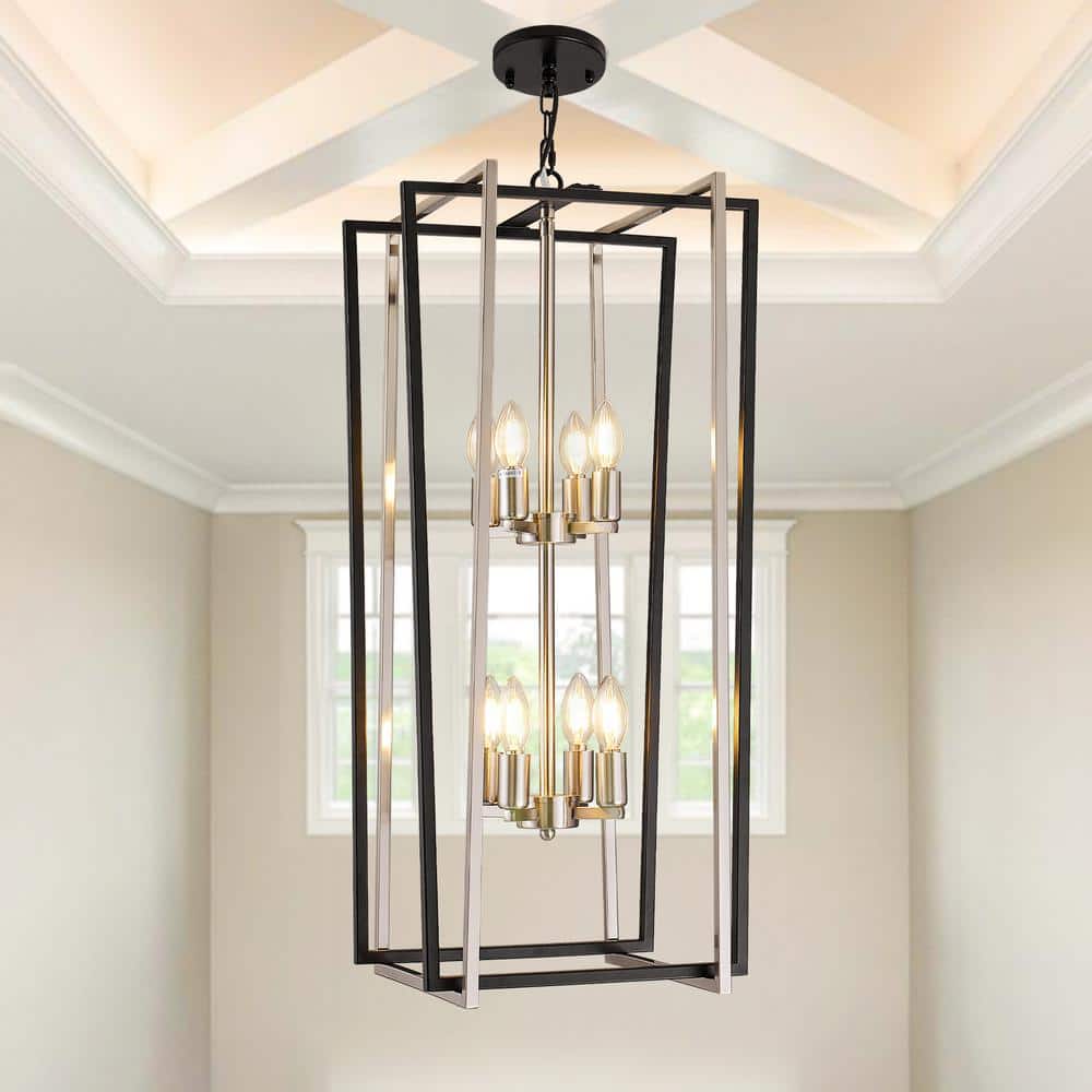 Magic Home 8-Light Modern Chandelier Semi Flush Mount Ceiling Light ...