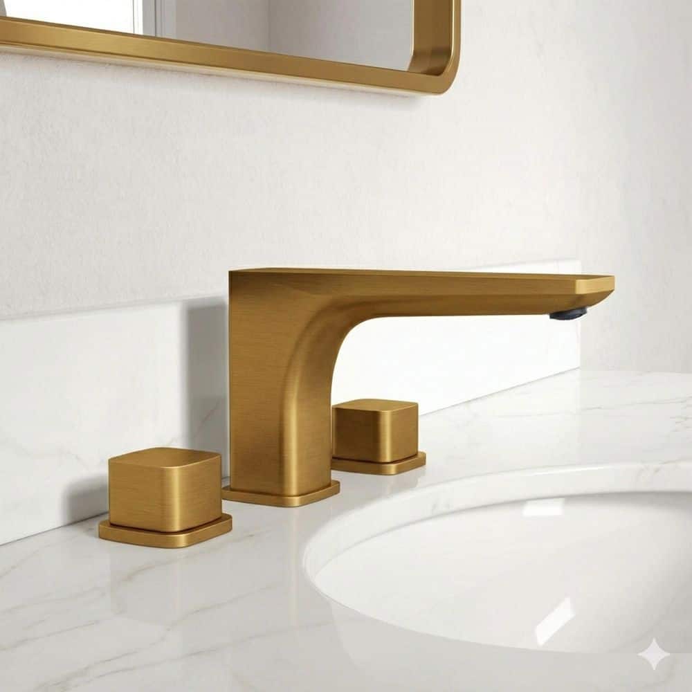 YAWWALK 8 in. Widespread Dual Handle Modern Bathroom Faucet with Pop-up ...