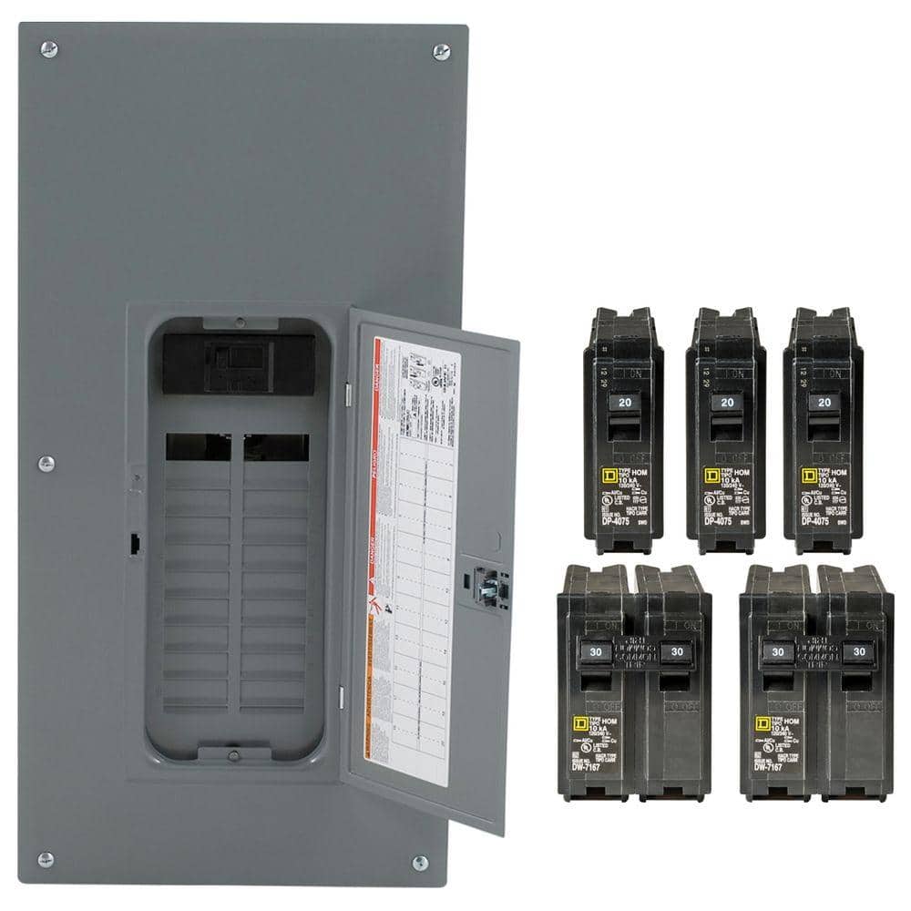 Square D Homeline 200 Amp 20-Space 40-Circuit Indoor Main Breaker Plug ...