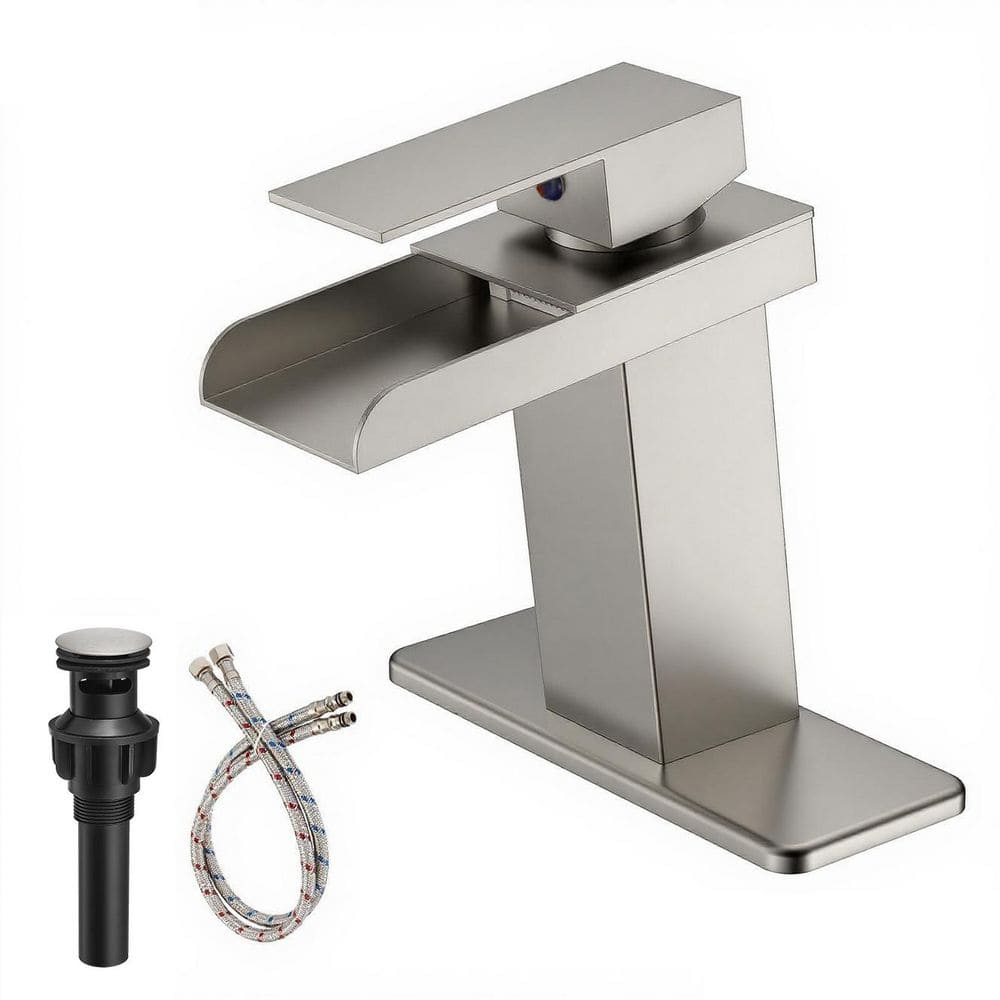 MTTCLE Single Handle Waterfall Spout Single Hole Bathroom Faucet with ...