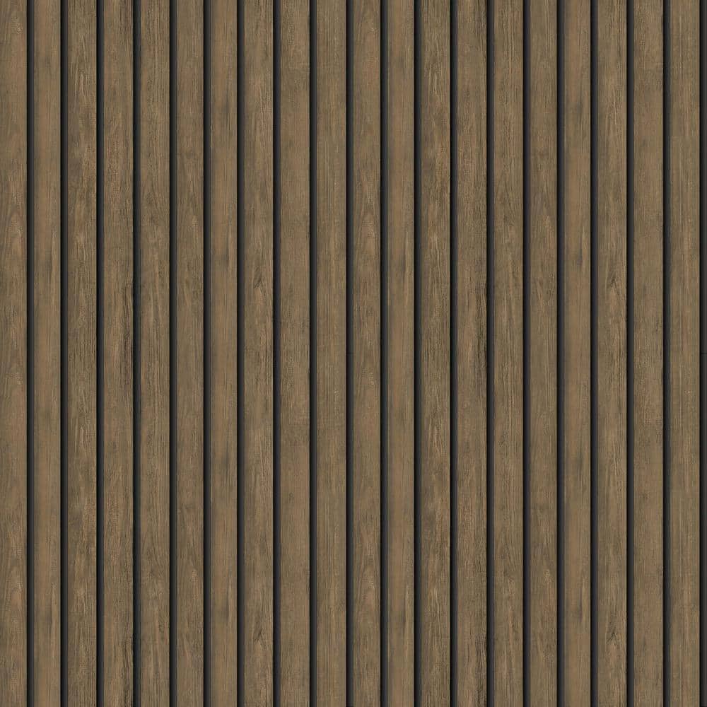 Reviews for HOLDEN Faux Wood Slat Dark Oak Non-Pasted Wallpaper (Covers ...
