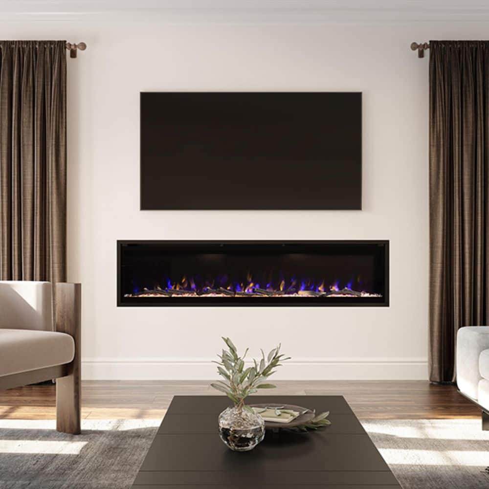Modern Ember Aerus 72 in. Wall-Mounted Smart Electric Fireplace Heater ...