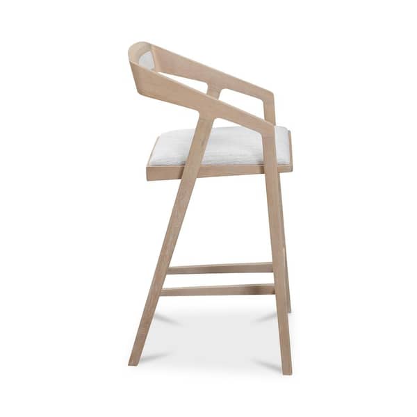 Nia 26 in. Light Grey Mid-Century Modern Solid White Oak Wood Frame ...