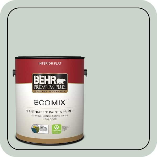 BEHR PREMIUM PLUS 1 gal. #460E-2 Valley Mist Flat EcoMix Plant-Based ...