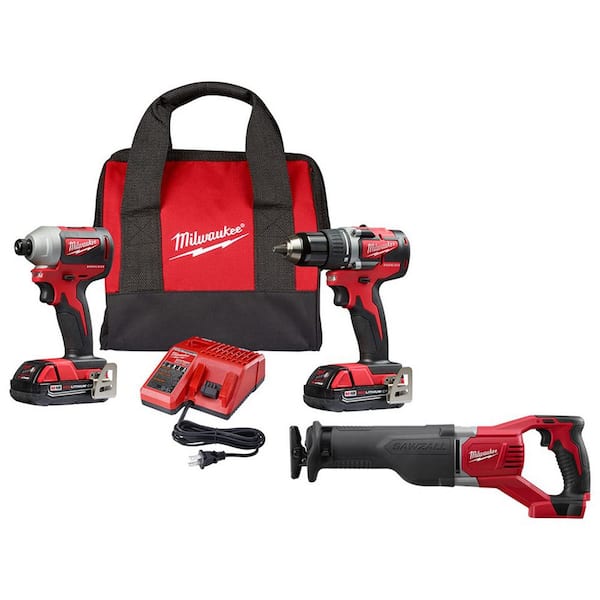 Milwaukee 2892-22CT-2621-20 M18 18V Lithium-Ion Brushless Cordless ...