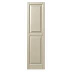 Ply Gem 15 in. x 47 in. Raised Panel Polypropylene Shutters Pair in Sand Dollar VINRP1547 CRM