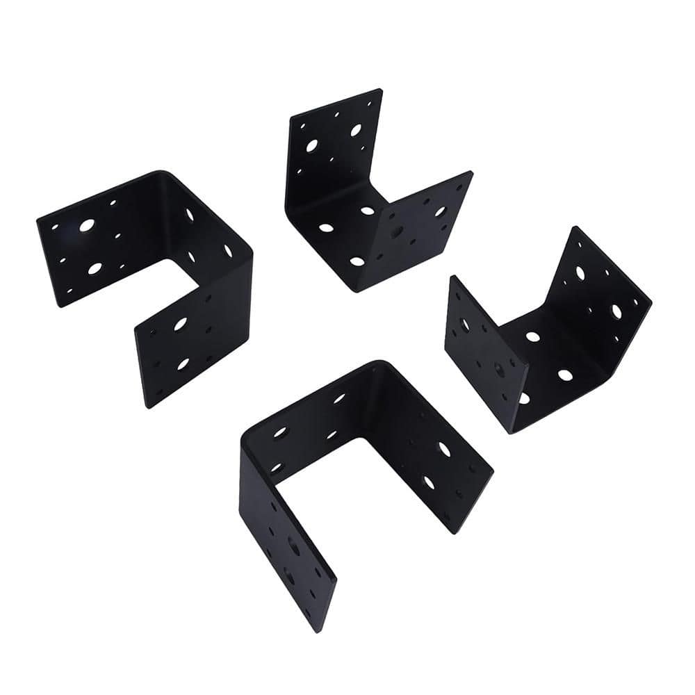 Afoxsos Steel Half Post Base Bracket 4 x 4 Joist Hanger Support Inner ...