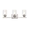 Edvivi 22 in. 3-Light Brushed Nickel Vanity Light with Seedy Glass ...