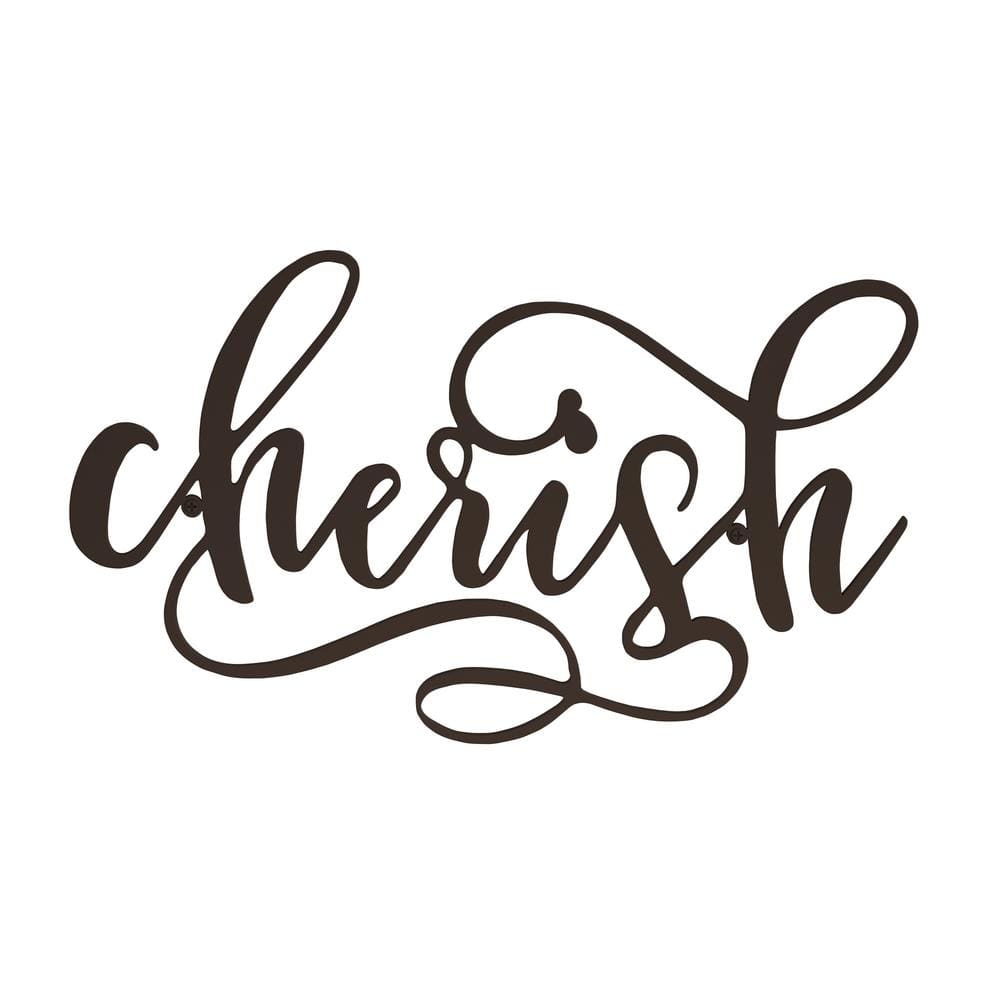 Lavish Home "Cherish" Metal Cutout Sign HW0200048 - The Home Depot