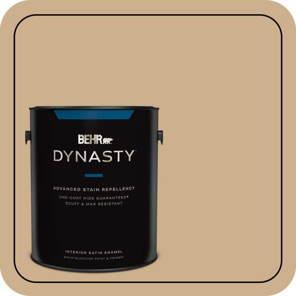 BEHR DYNASTY 1 gal. #PPU7-20 Raffia Ribbon One-Coat Hide Satin Enamel ...