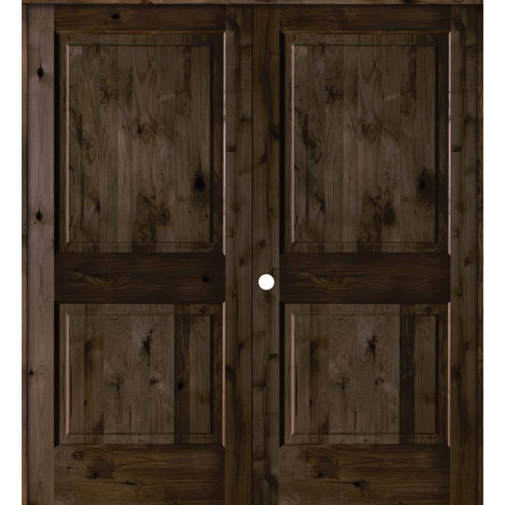 Krosswood Doors 60 in. x 80 in. Rustic Knotty Alder 2-Panel Right ...