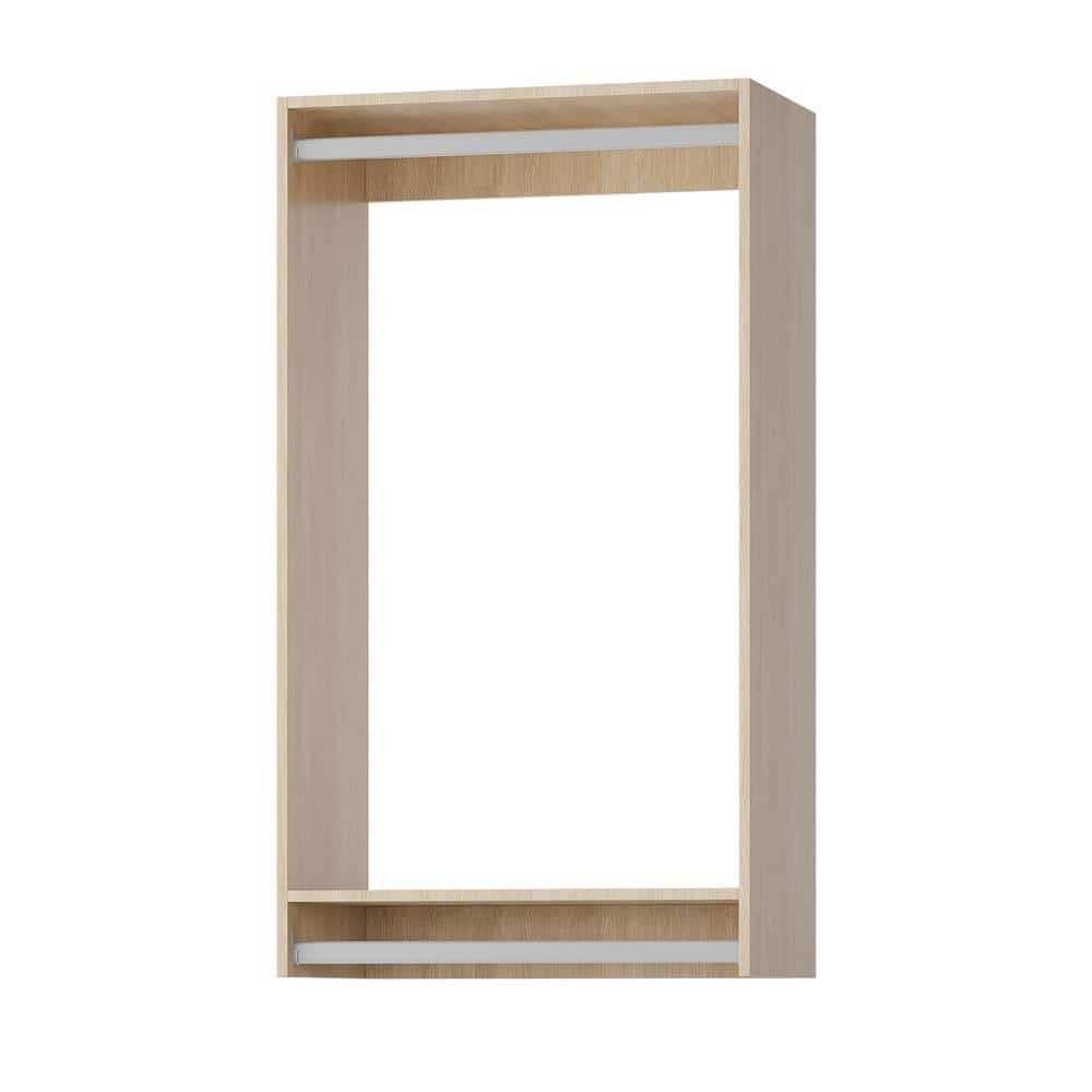 HOMEIBRO 31.5 in. Wood Walk-in Modular Double Hanging Tower Unit with 1 ...