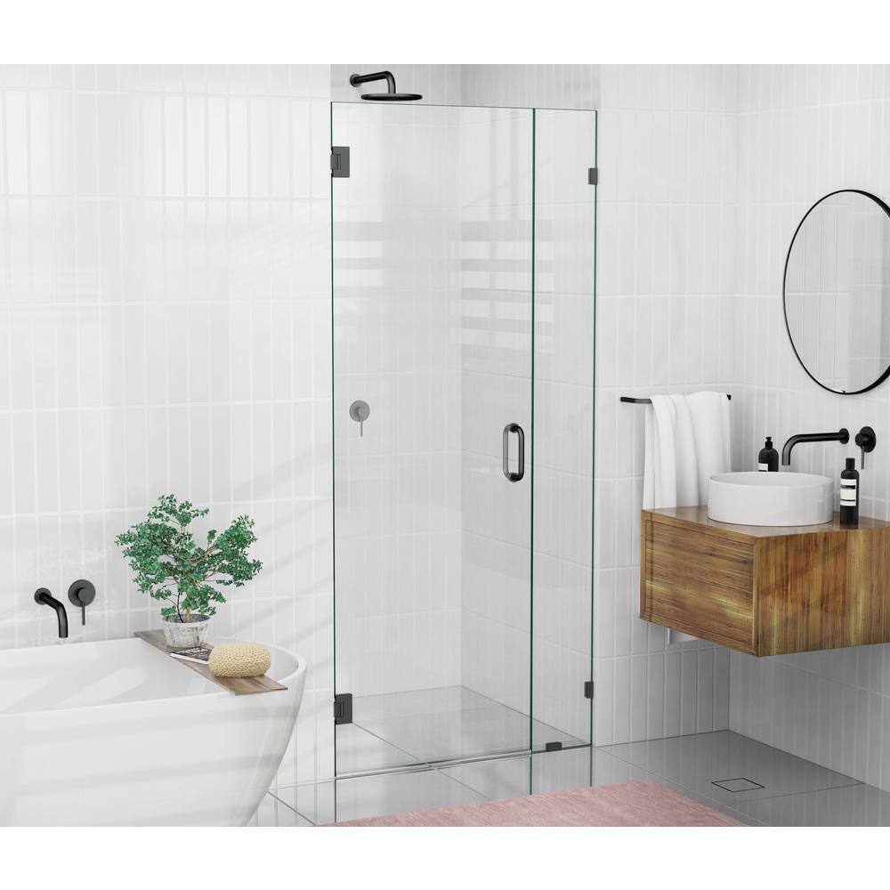 Glass Warehouse Illume 36 in. W x 78 in. H Wall Hinged Frameless Shower ...