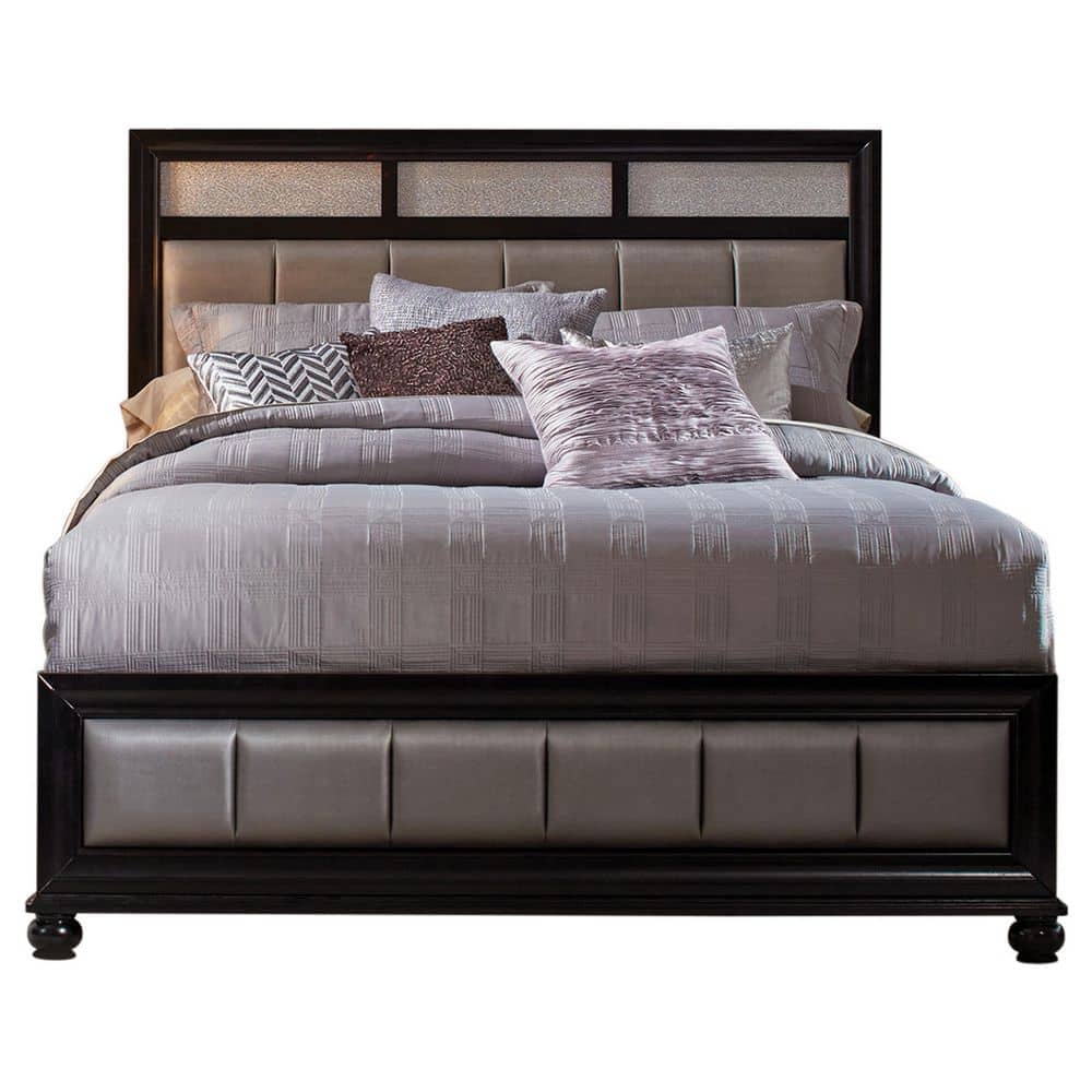 Coaster Barzini Black and Gray Wood Frame Queen Panel Bed with ...
