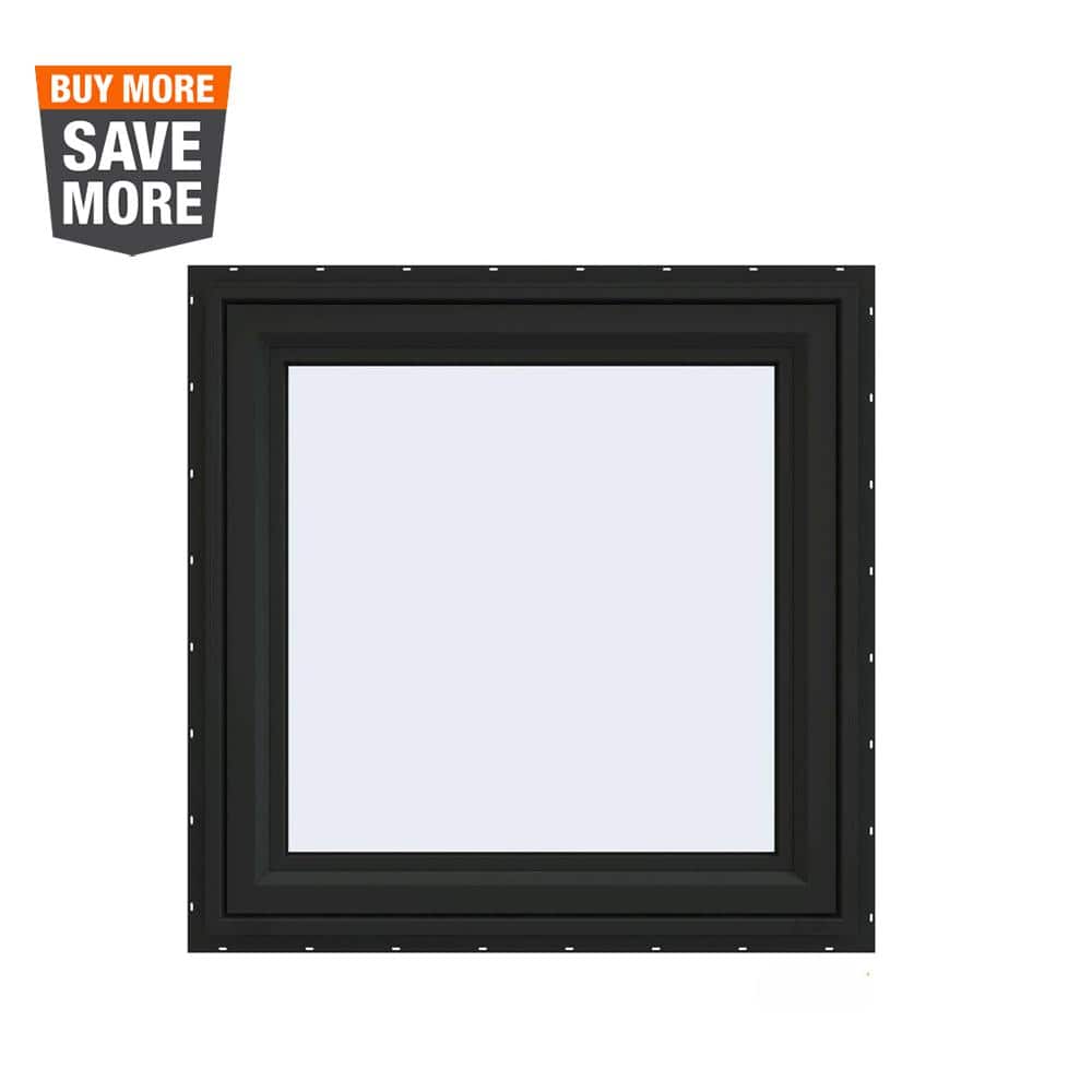 JELD-WEN 30 in. x 30 in. V-4500 Series Bronze FiniShield Vinyl Right ...