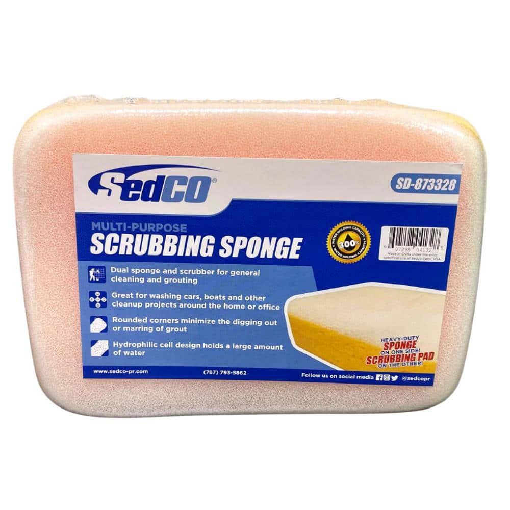 Sedco Large 5 in. W Spandex Multi-Purpose Hydrophilic Scrubbing Sponge ...