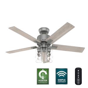 Hunter Neuron 52 in. Indoor Matte Silver Smart Ceiling Fan with Remote ...
