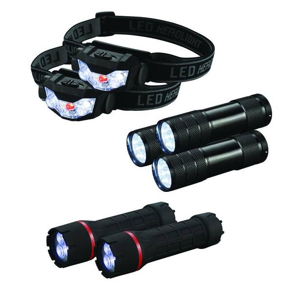 Defiant LED Flashlight and Headlamp 7-Pack HD11OTB49C - The Home Depot