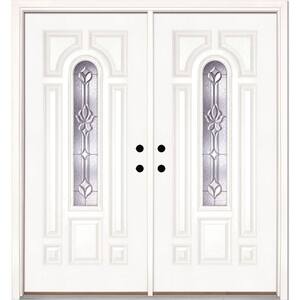 Feather River Doors 74 in. x 81.625 in. Medina Zinc Fan Lite Unfinished ...