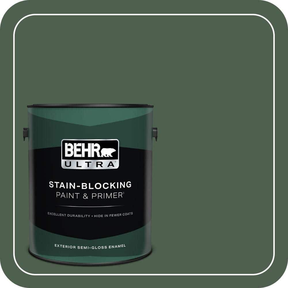 BEHR ULTRA 1 gal. #450F-7 Hampton Green Semi-Gloss Enamel Exterior ...