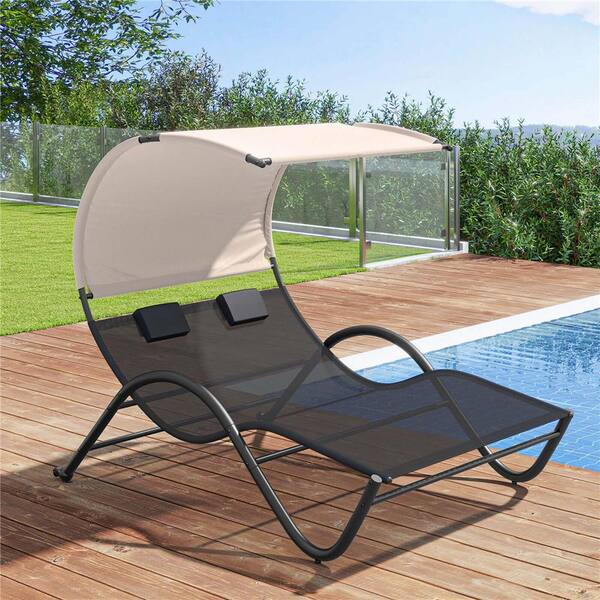 Costway Grey 1-Piece Metal Outdoor Rocking Chair HCST01964 Costway Grey 1-Piece Metal Outdoor Rocking Chair HCST01964