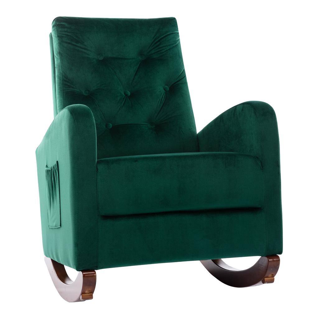 Green Velvet Rocker Chair LKL-224-EVRC - The Home Depot