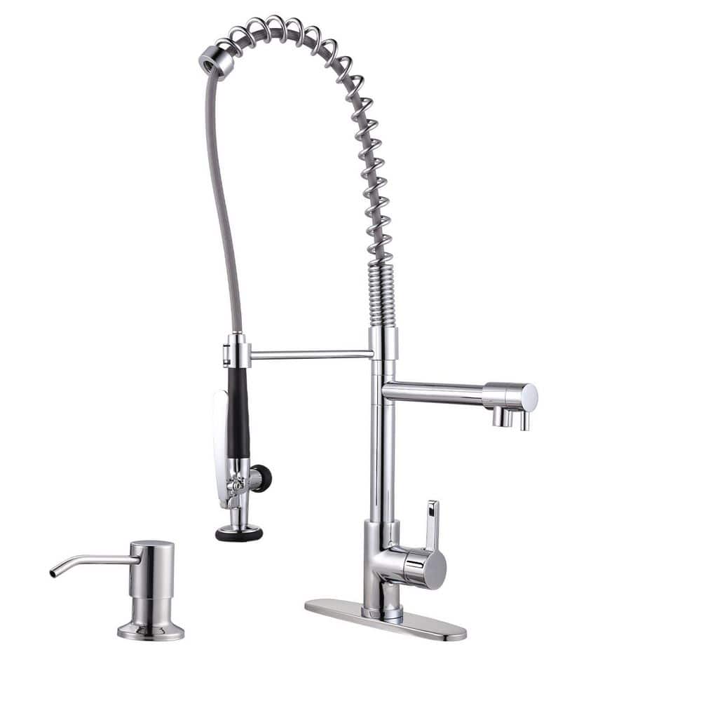 AVITAS 28.7 in. Single Handle Spring Pull Down Sprayer Kitchen Faucet ...